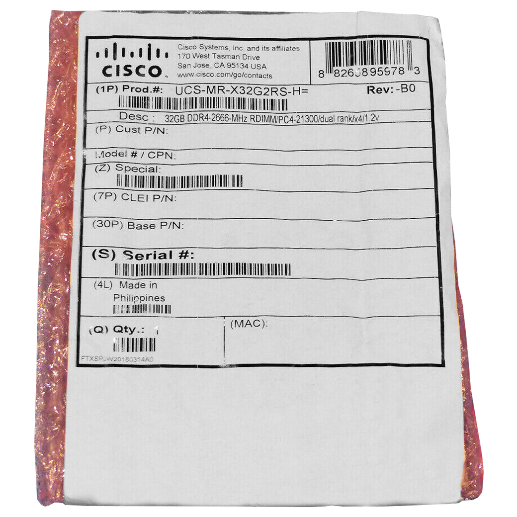 UCS-MR-X32G2RS-H | Cisco Memory | UCS Series - new – NetworkTigers